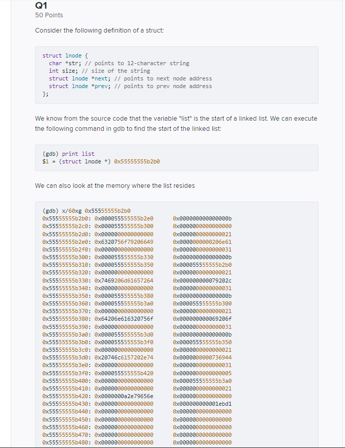 Solved We know from the source code that the variable "list" | Chegg.com