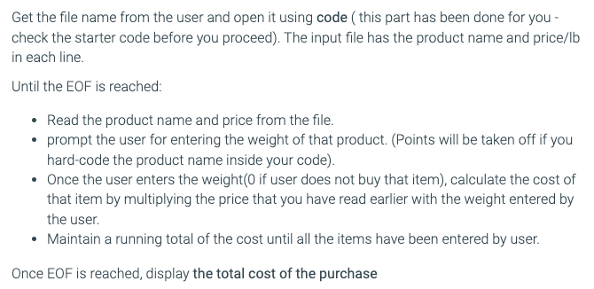 Solved Get the file name from the user and open it using | Chegg.com