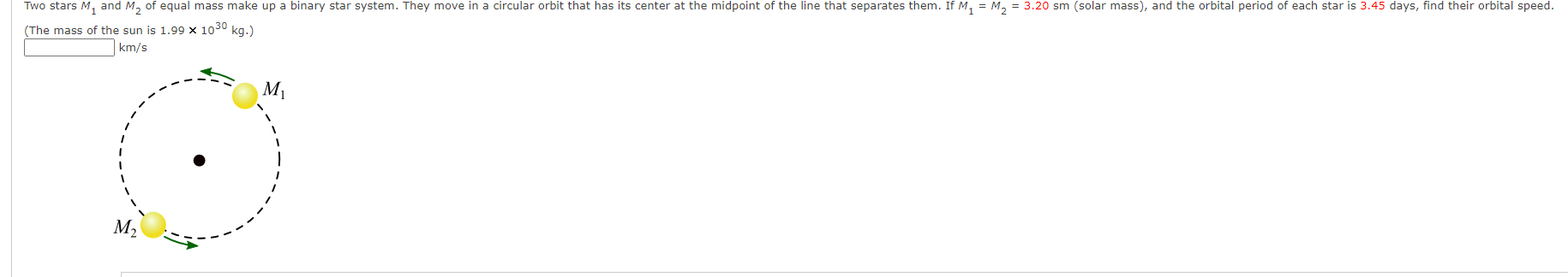 Solved Two stars M, and M2 of equal mass make up a binary | Chegg.com