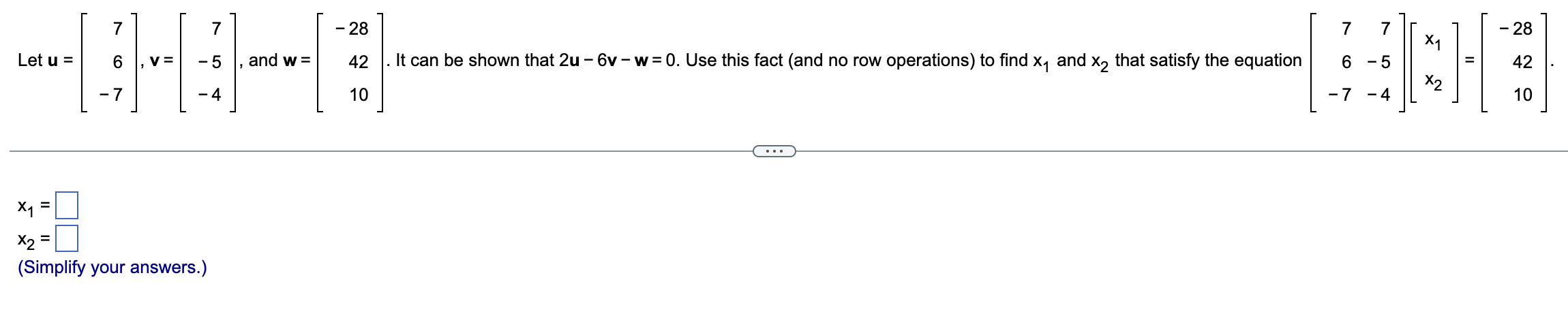 Solved x1=x2=(Simplify your answers.) | Chegg.com