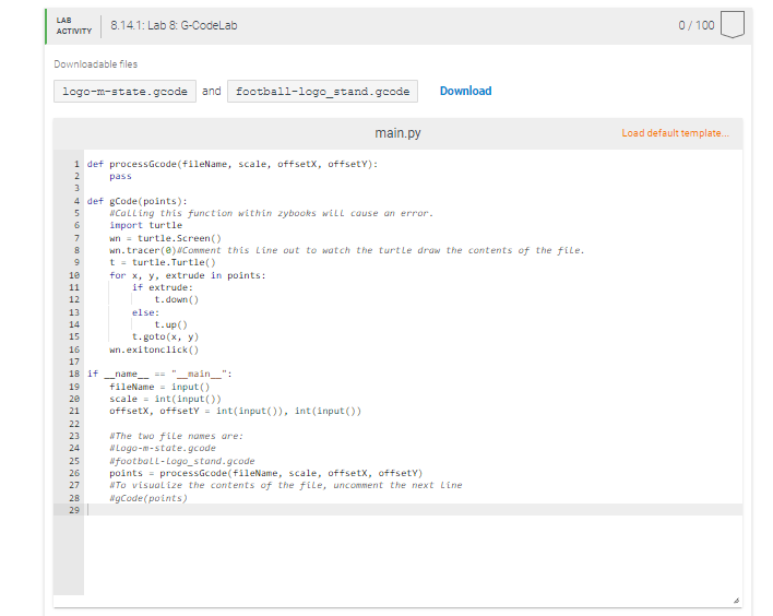 Solved 8.14 Lab 8: G-CodeLab G-Code is the file format that | Chegg.com