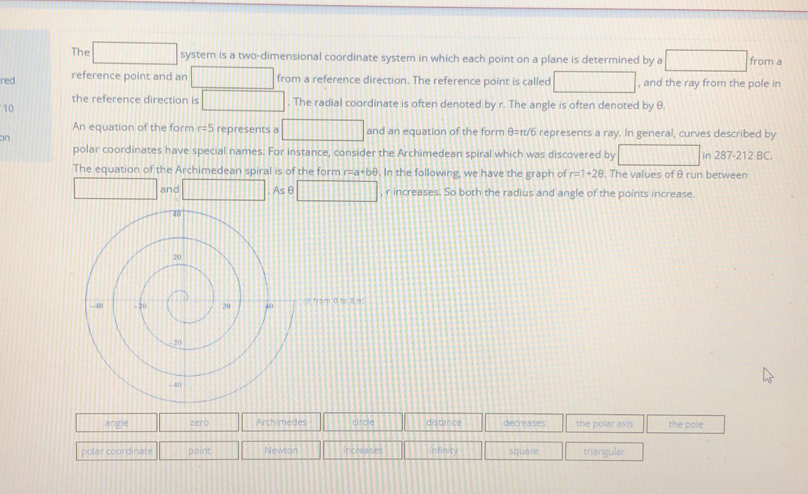 Solved The system is a two-dimensional coordinate system in | Chegg.com
