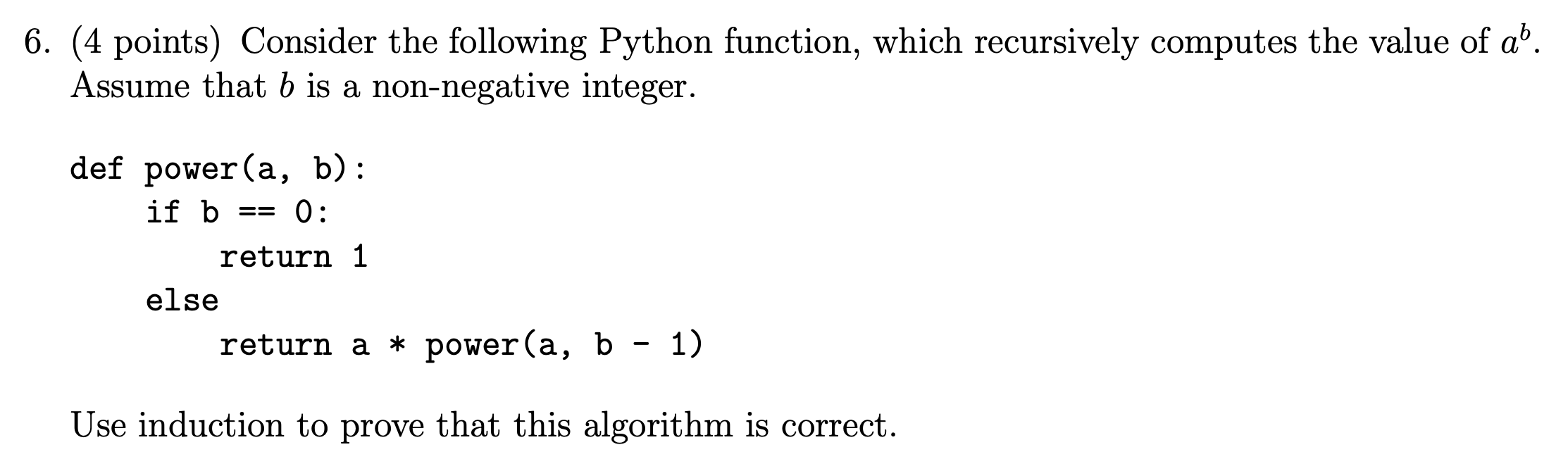 Solved 6. (4 ﻿points) ﻿Consider the following Python | Chegg.com