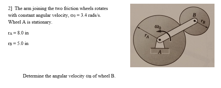 Solved 2] The arm joining the two friction wheels rotates | Chegg.com