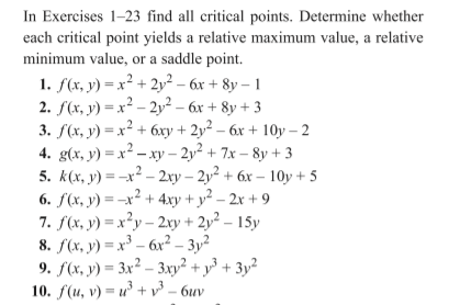 Solved In Exercises 1-23 find all critical points. Determine | Chegg.com