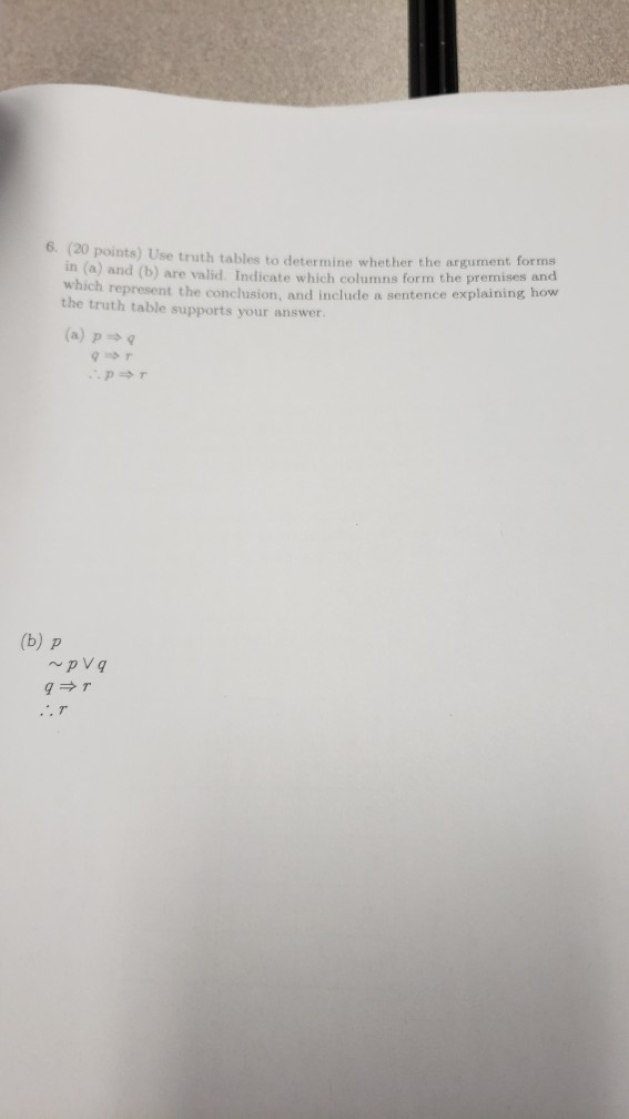 Solved - points Use truth tables to determine whether the | Chegg.com