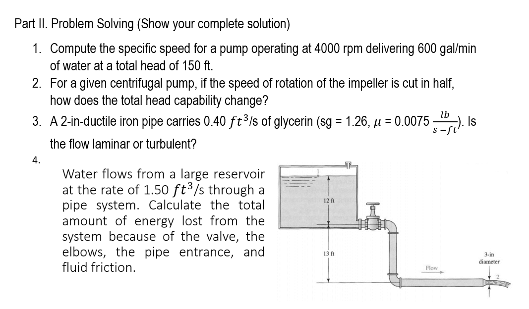 Solved Part II. Problem Solving (Show your complete | Chegg.com