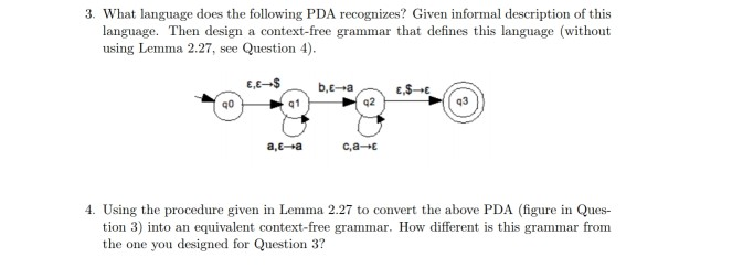 Solved 3. What language does the following PDA recognizes? | Chegg.com