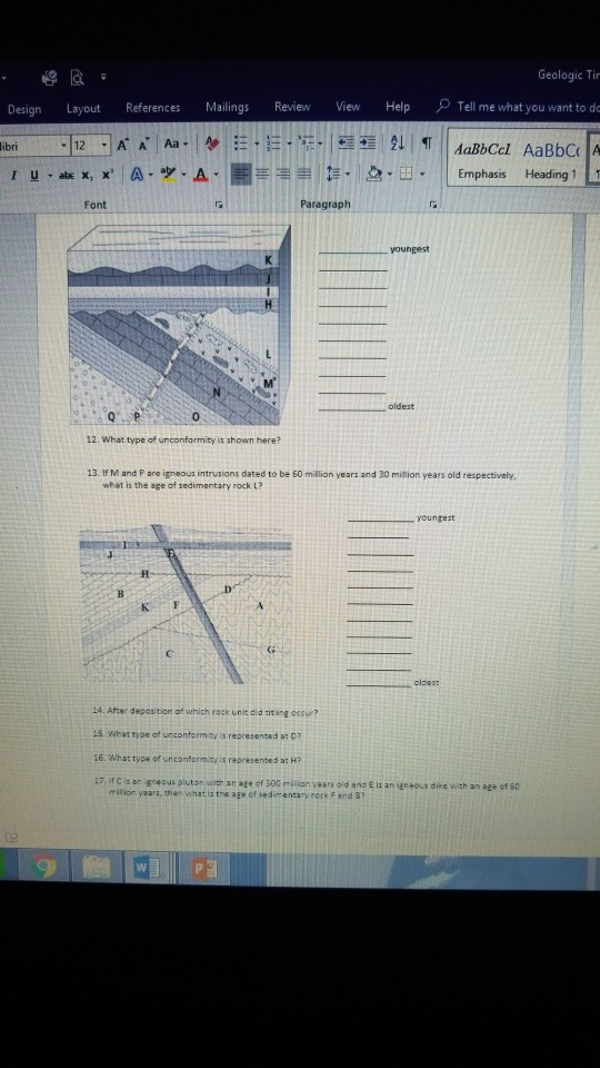 Solved Geologic Time Lab Review View Help Tell me whatyou | Chegg.com