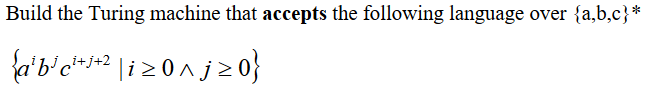 Solved Build the Turing machine that accepts the following | Chegg.com