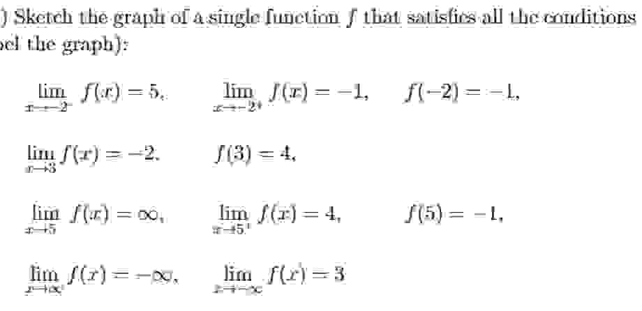 Solved Sketch the graph of a single funtion f that satisfies | Chegg.com
