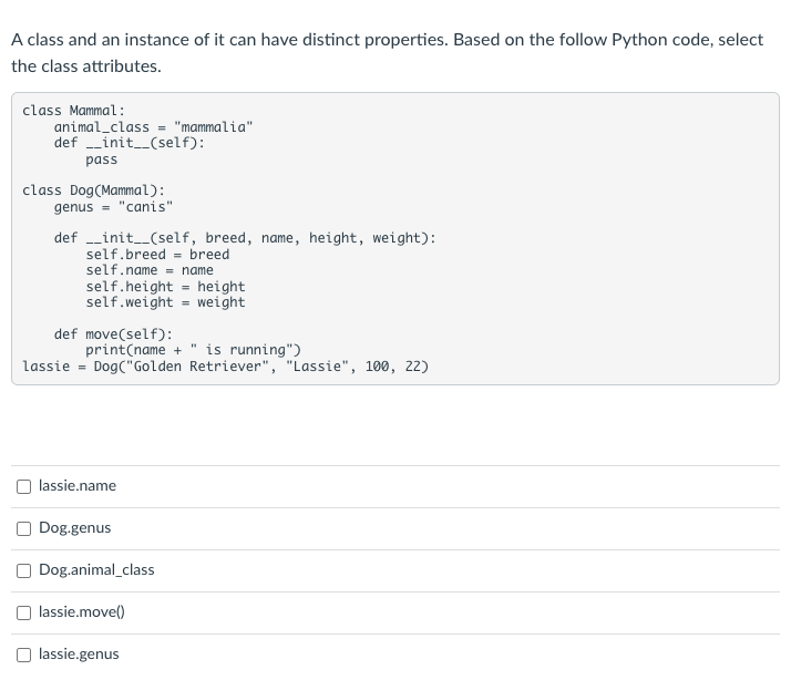 Solved A class and an instance of it can have distinct | Chegg.com
