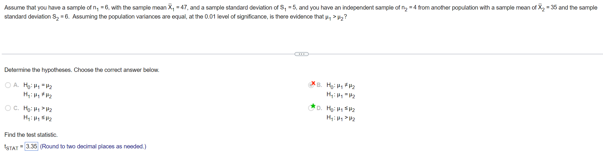 Solved standard deviation S2=6. Assuming the population | Chegg.com