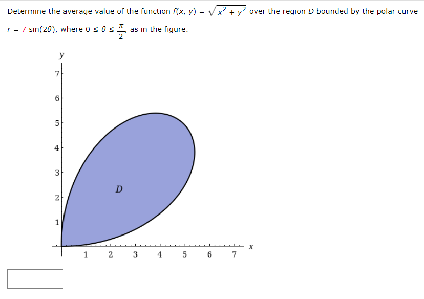 Solved Determine the average value of the function f(x, y) = | Chegg.com