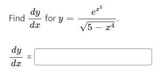 Solved ero Find dy dx for y 5 - 24 dy du = | Chegg.com