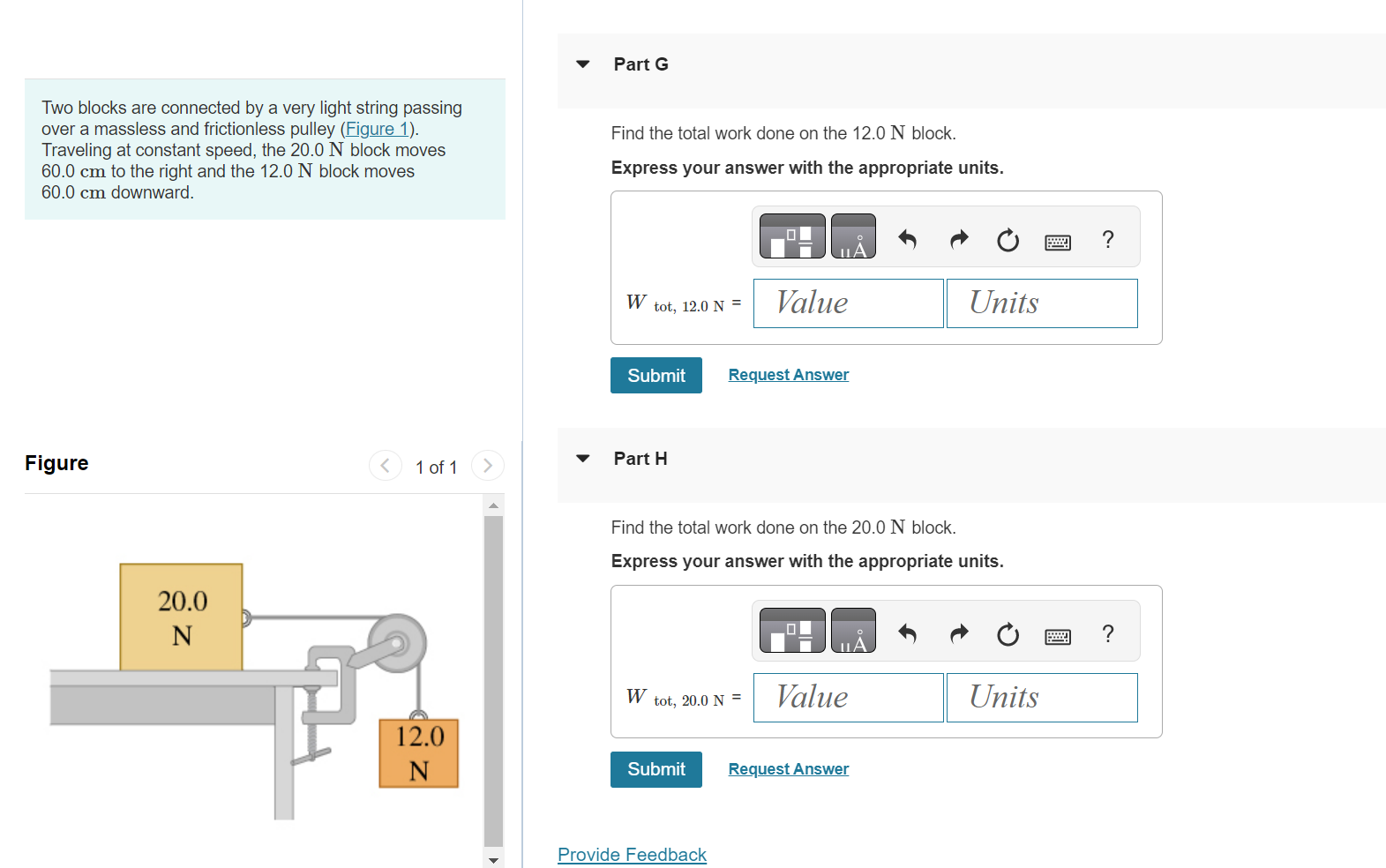 Solved Two blocks are connected by a very light string | Chegg.com