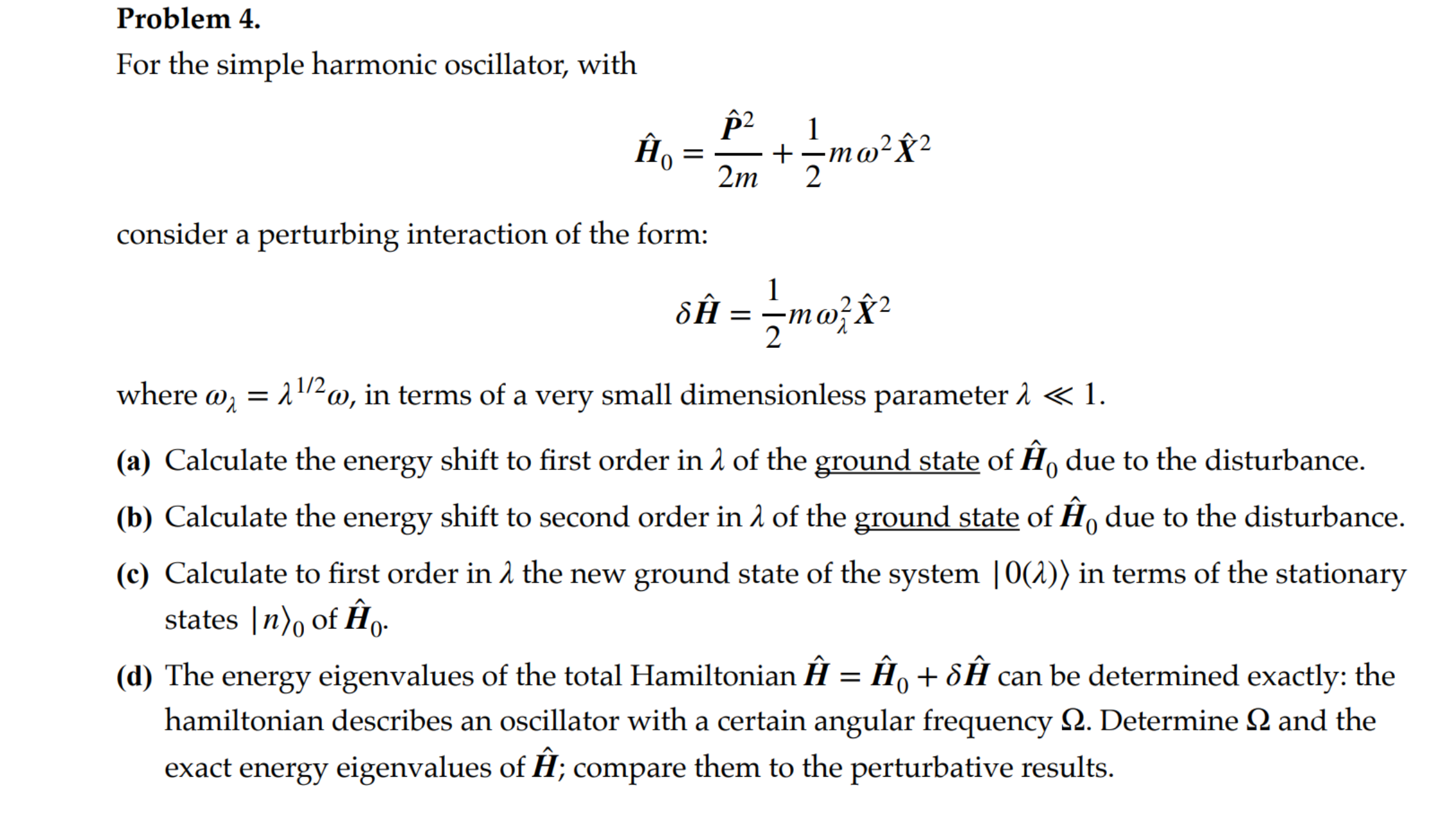 Solved Problem 4.For the simple harmonic oscillator, | Chegg.com