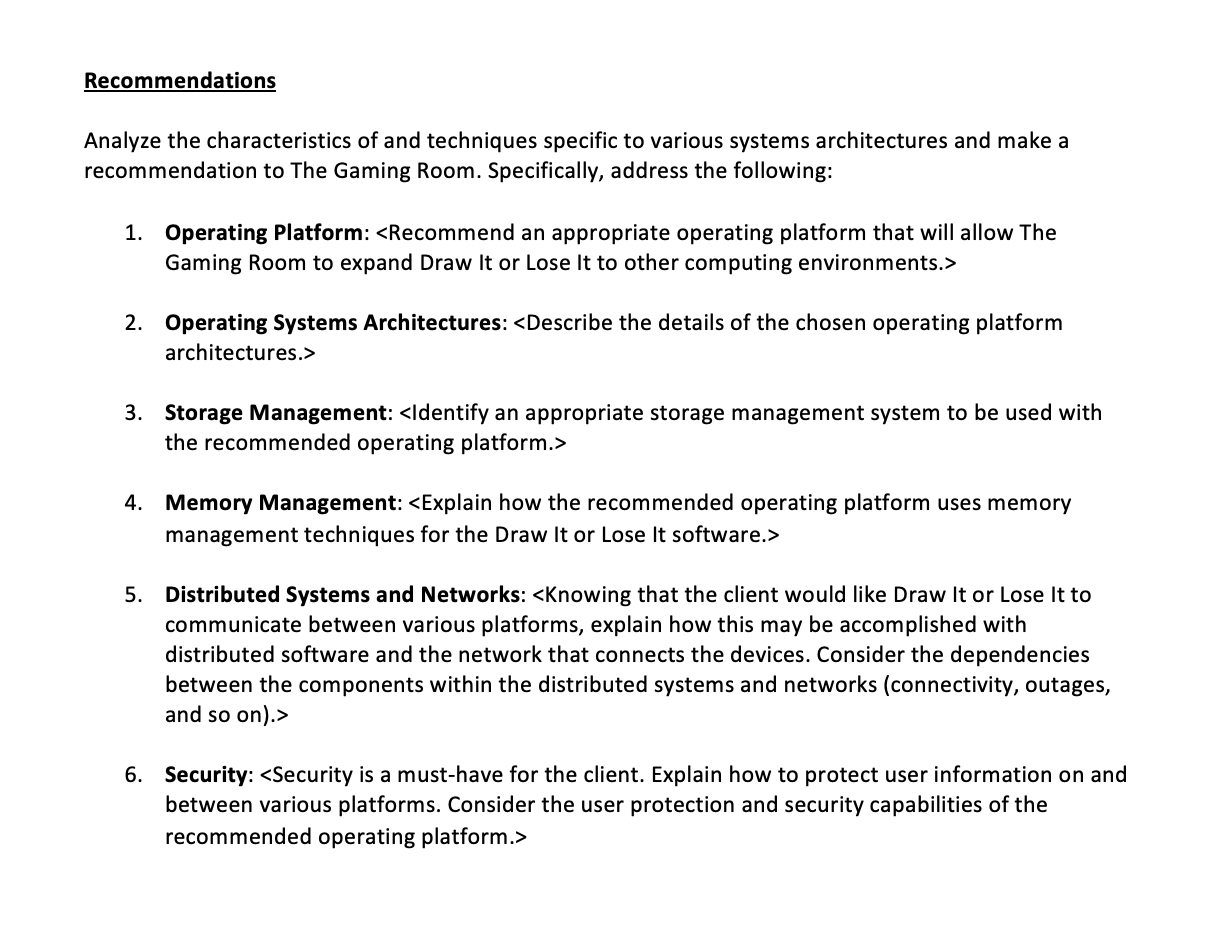 Solved Recommendations Analyze the characteristics of and | Chegg.com