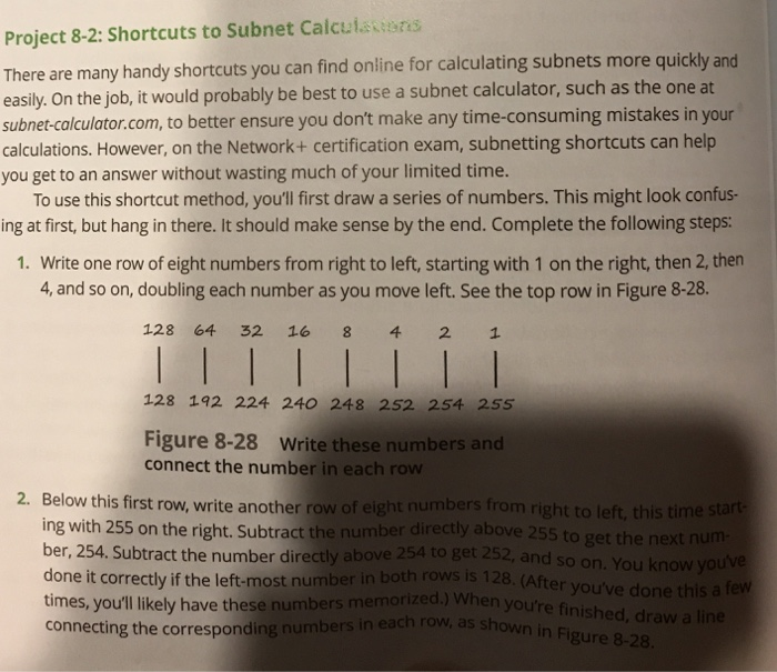 Solved Project 8-2: Shortcuts to Subnet Calculation Need | Chegg.com