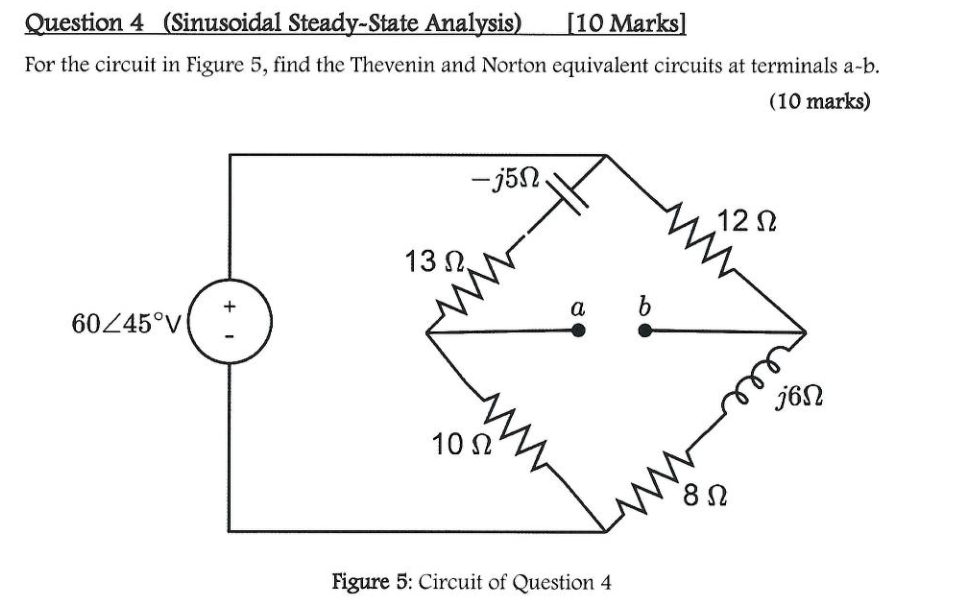 Solved Question 4 (Sinusoidal Steady-State Analysis) [10 | Chegg.com