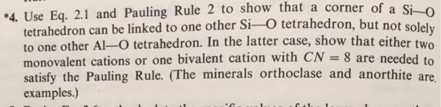 Solved *4. Use Eq. 2.1 and Pauling Rule 2 to show that a | Chegg.com