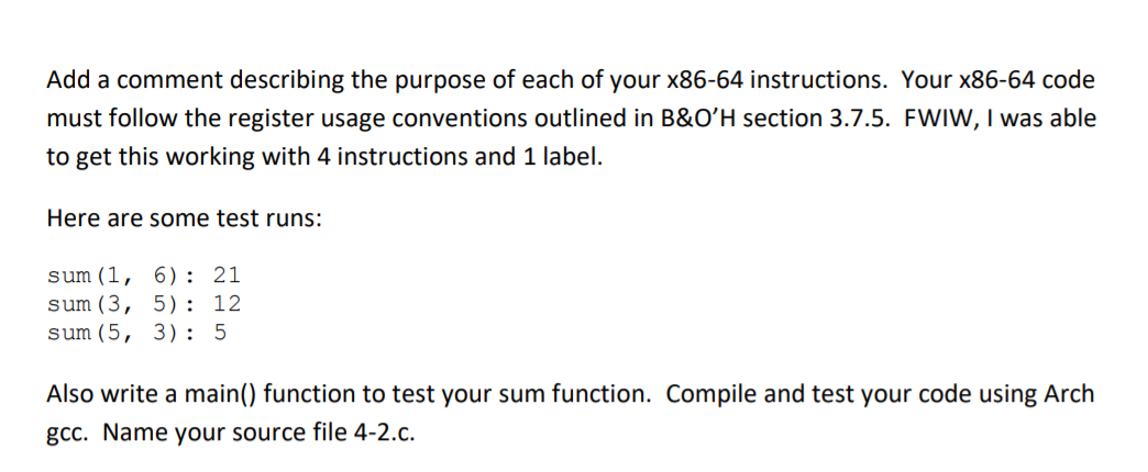 2. [40] Consider the following C code: int sum (int | Chegg.com