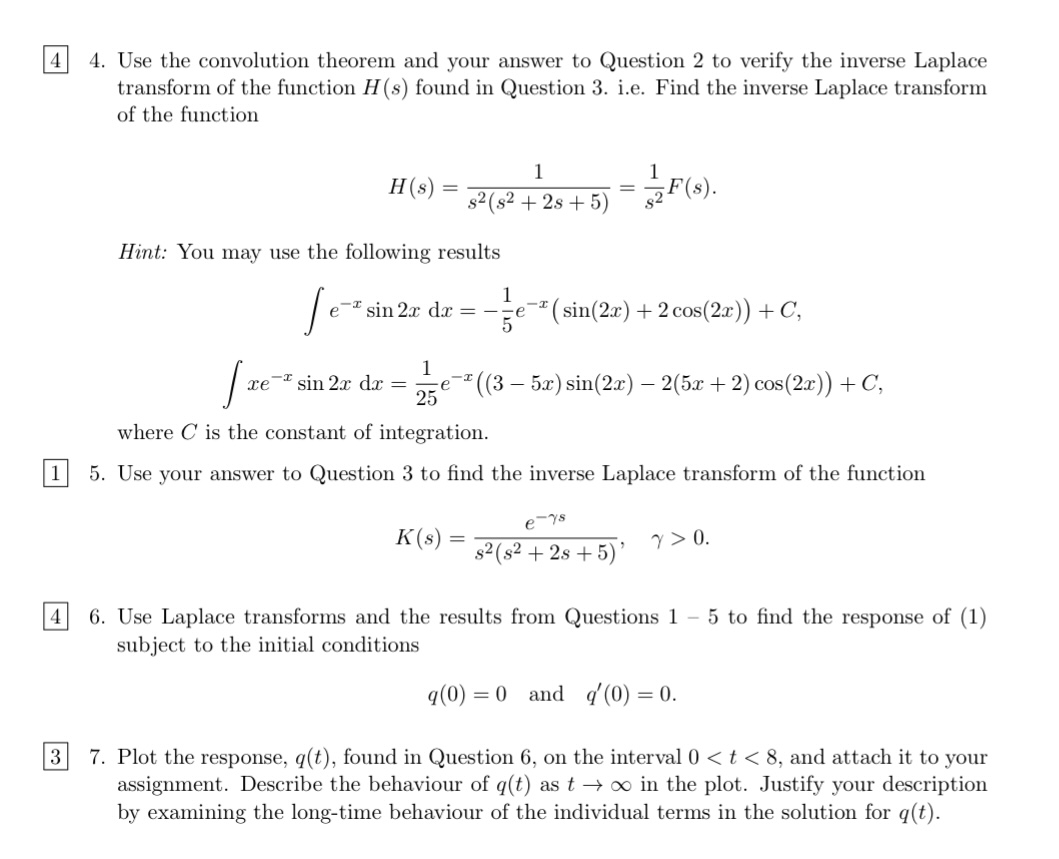 RLC circuit and Laplace transforms The charge on a | Chegg.com