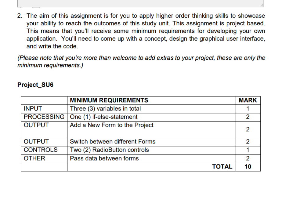 Solved 2. The aim of this assignment is for you to apply | Chegg.com
