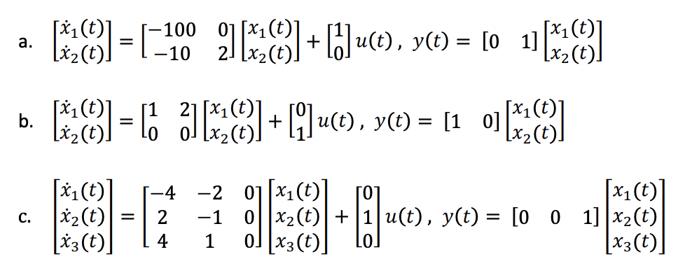 Solved For the following systems, find the transfer function | Chegg.com