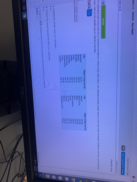 Solved pter 11- ANOVA- Mon Night 困 Check My Work he | Chegg.com