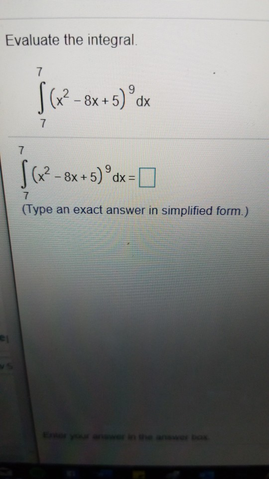 Solved Evaluate the integral. {(x² - 6x + 5) dx | 562-ex+5) | Chegg.com
