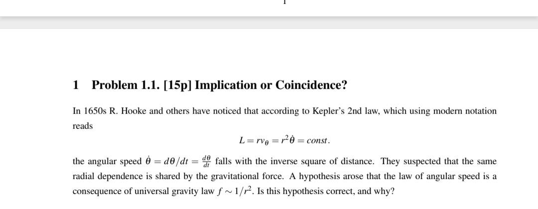 Solved 1 ﻿Problem 1.1. [15p] ﻿Implication or Coincidence?In | Chegg.com