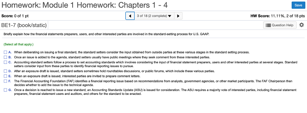 Solved Homework: Module 1 Homework: Chapters 1-4 Score: 0 of | Chegg.com