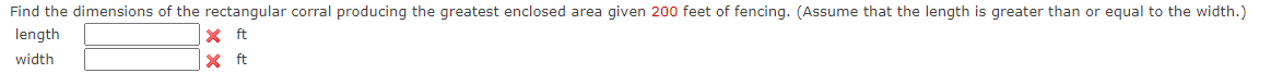 Solved Find the dimensions of the rectangular corral | Chegg.com
