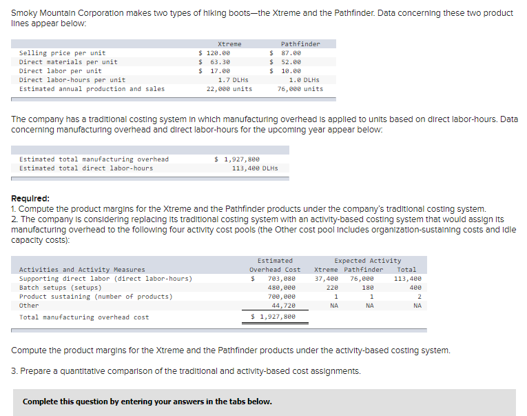 Solved 3. Prepare a quantitative comparison of the | Chegg.com
