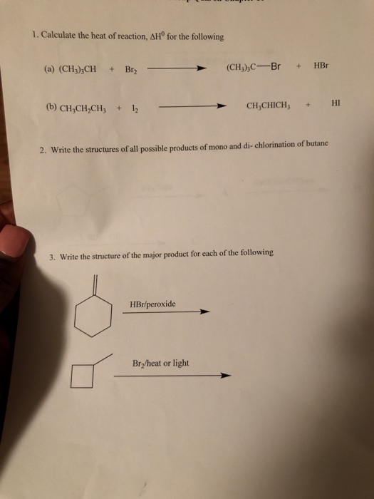 Solved 1. Calculate the heat of reaction, AH for the | Chegg.com