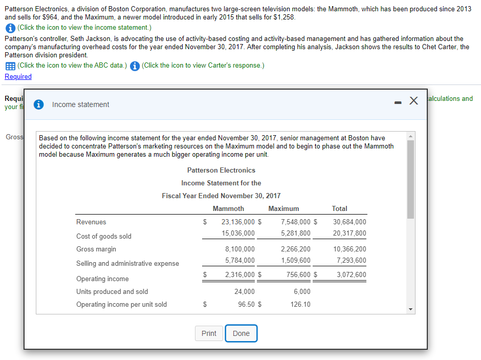 Solved Patterson Electronics, a division of Boston | Chegg.com