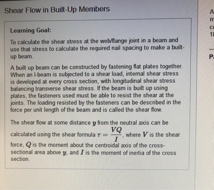 Solved Shear Flow in Built-Up Members Learning Goal: ce 18 | Chegg.com