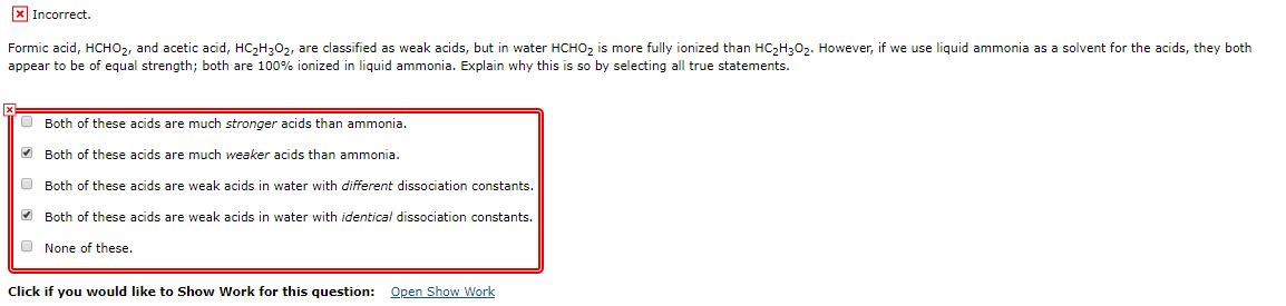 Solved x Incorrect Formic acid, HCHO2, and acetic acid, | Chegg.com