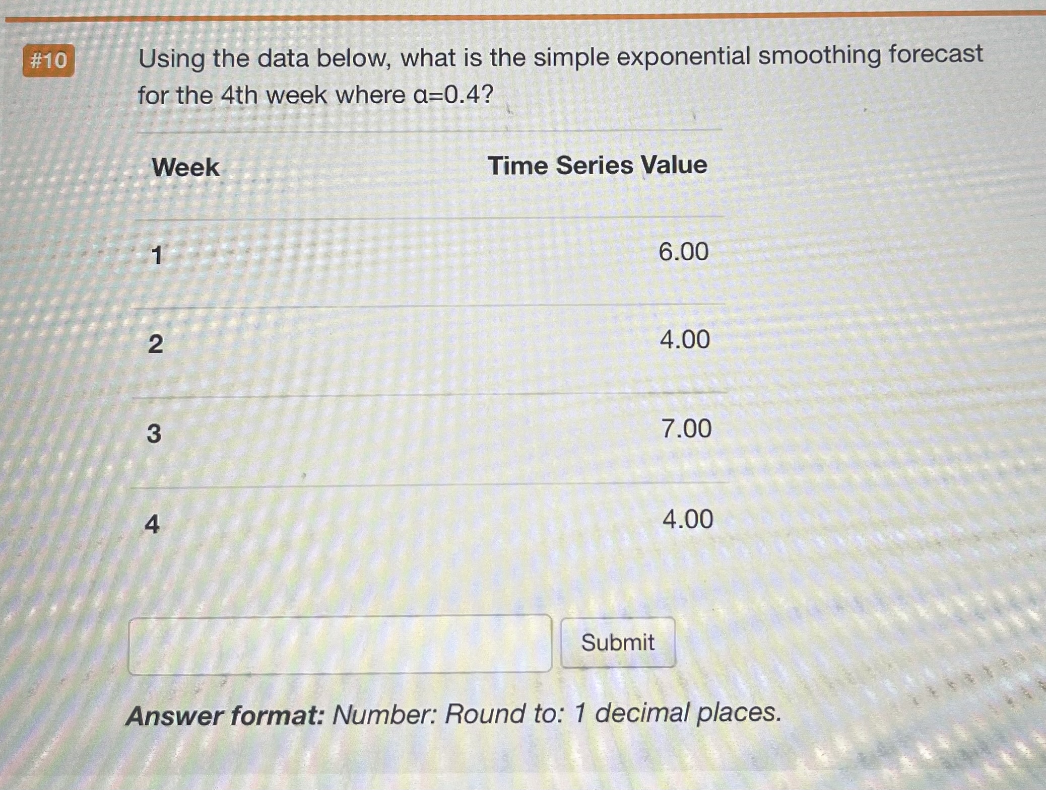 Solved Using The Data Below What Is The Simple Exponential