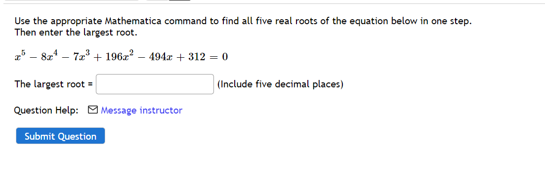 Solved Use the appropriate Mathematica command to find all | Chegg.com
