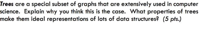 Solved Trees are a special subset of graphs that are | Chegg.com