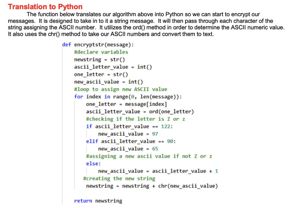 Solved Translation To Python The Function Below Translates Chegg