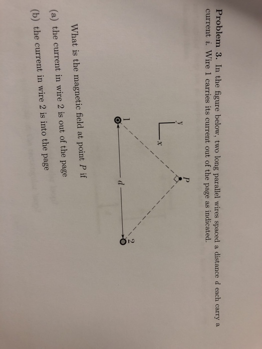 Solved Problem 3. In the figure below, two long parallel | Chegg.com