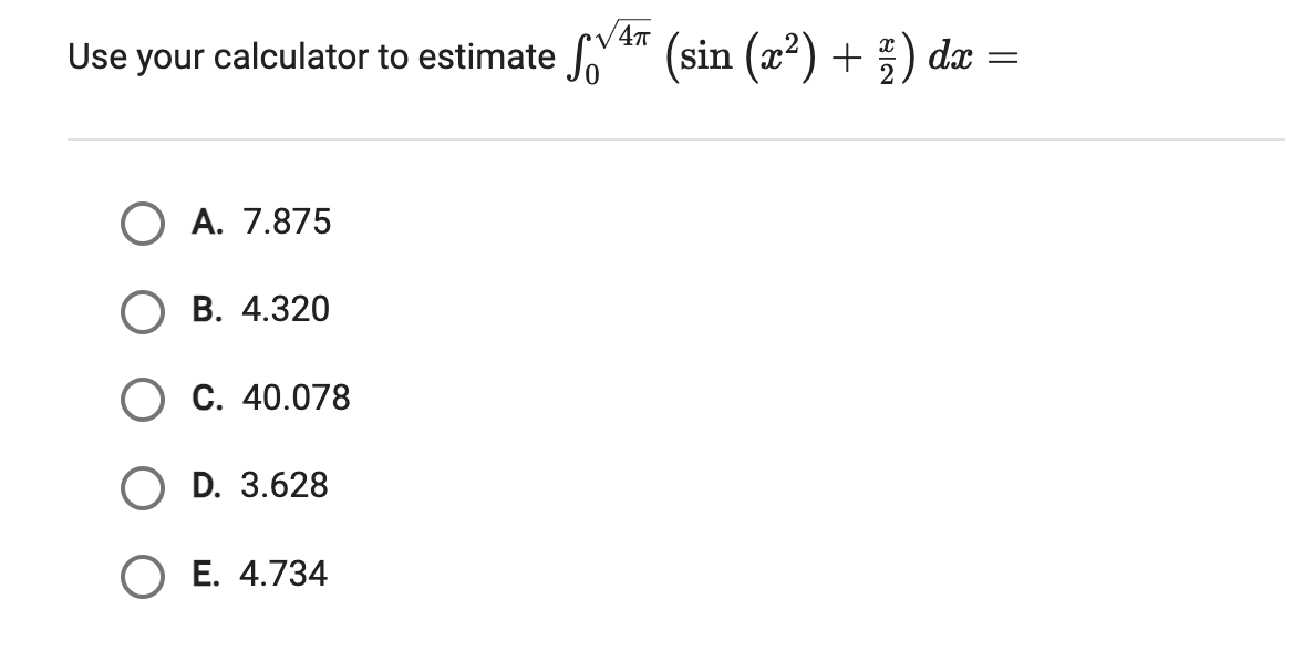 Solved Use your calculator to estimate | Chegg.com