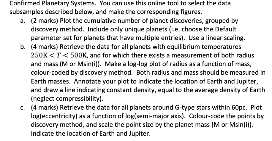 Solved Confirmed Planetary Systems. You can use this online | Chegg.com