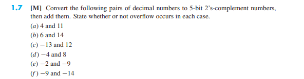 Solved 1.7 [M] Convert the following pairs of decimal | Chegg.com