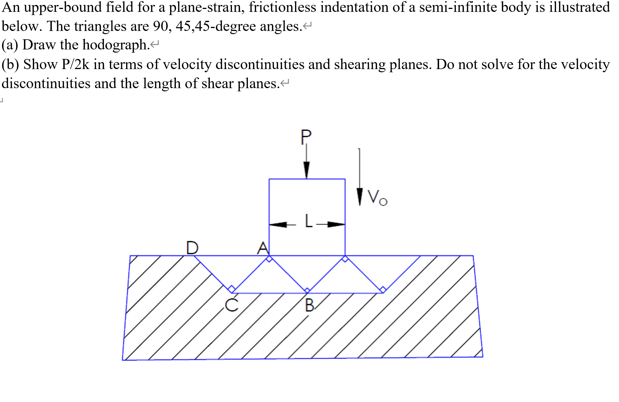 An upper-bound field for a plane-strain, frictionless | Chegg.com