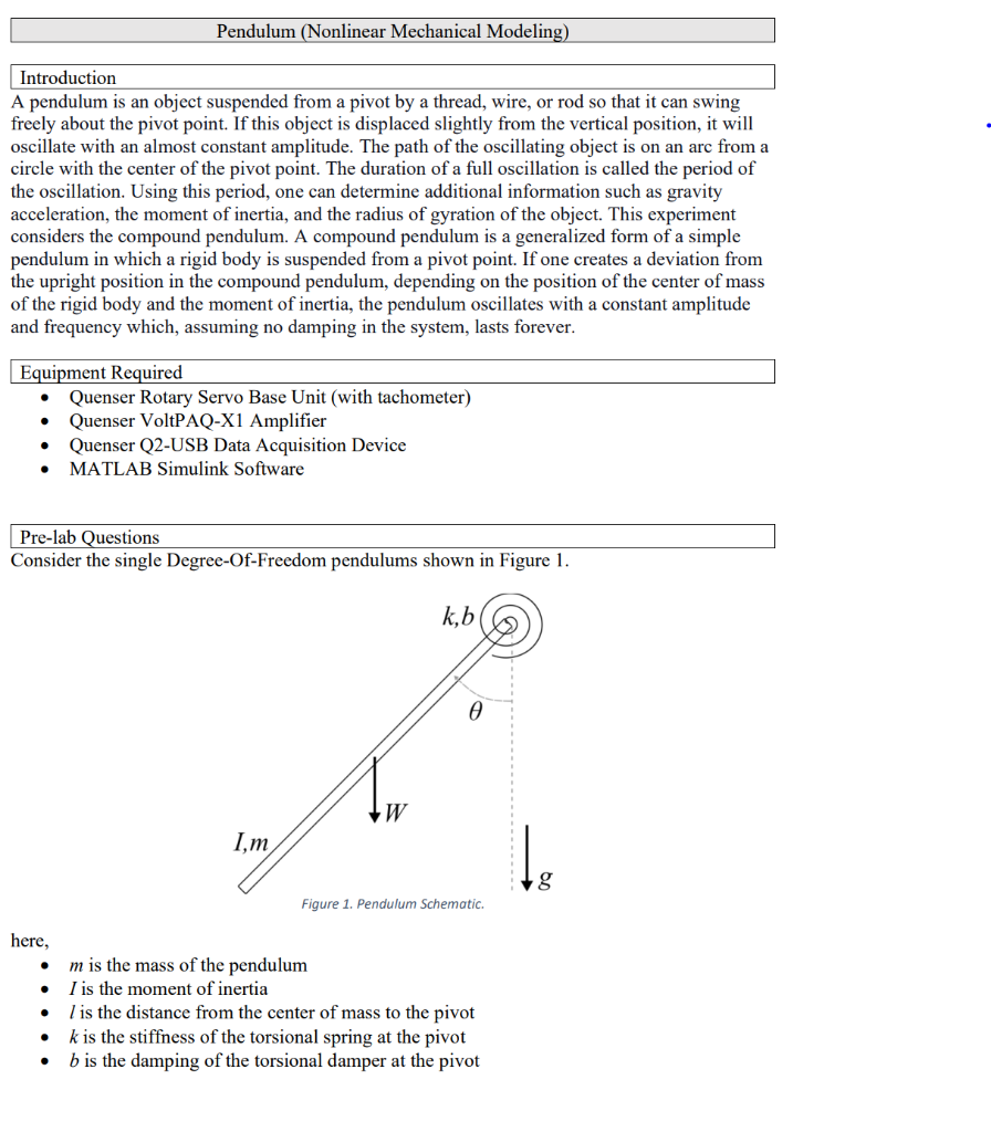 A pendulum is an object suspended from a pivot by a | Chegg.com