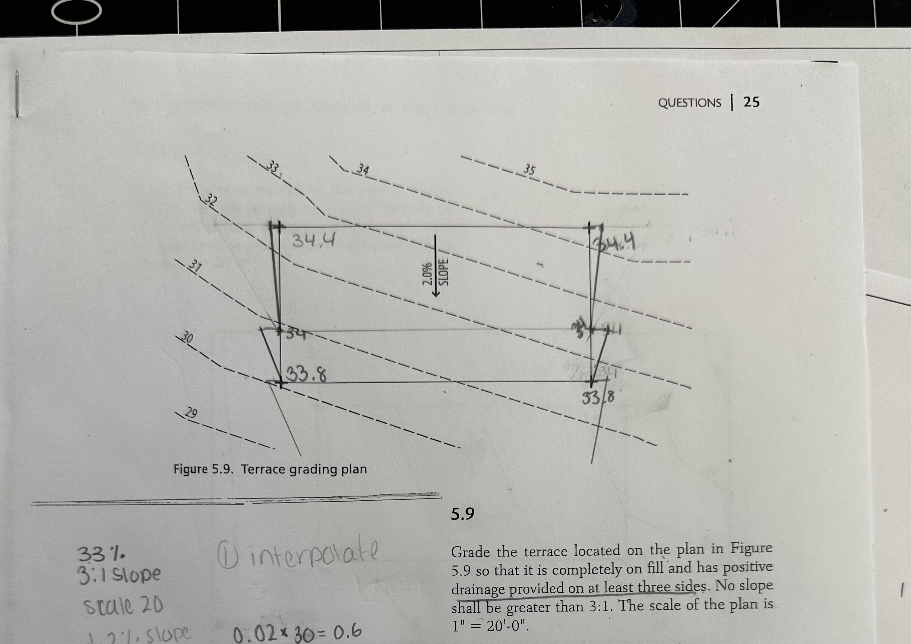 Solved Grade the terrace located on the plan in Figure 5.9 | Chegg.com